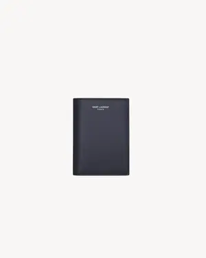 Saint Laurent Paris Credit Card Wallet In Smooth Leather - Midnight Blue