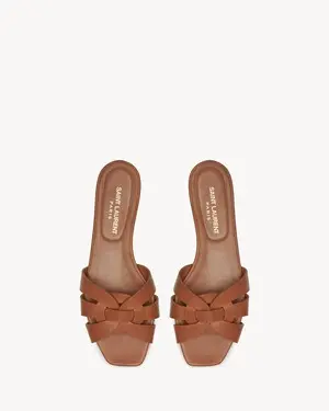 Saint Laurent Tribute Mules - Amber