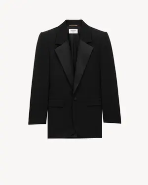 Saint Laurent Single-breasted Tuxedo Jacket With Satin Notched Lapel