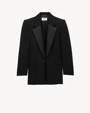 Saint Laurent Single-breasted Tuxedo Jacket With Satin Notched Lapel