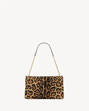 Saint Laurent Cassandre Pouch On Chain In Pony Hair Leather