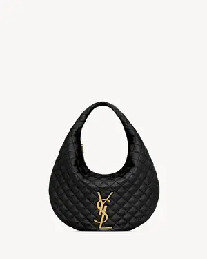 Saint Laurent Icare Hobo Bag In Quilted Nappa - Black