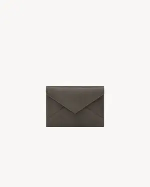 Saint Laurent Letter Passport Case In Leather - Urban Grey