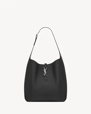 Saint Laurent Le 5 À 7 Supple Large Grained Leather Hobo Bag - Black