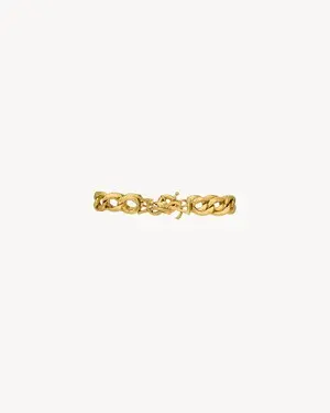 Saint Laurent Cassandre Chain Bracelet In Metal - Patinated Gold