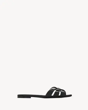 Saint Laurent Tribute Mules In Patent Leather - Black