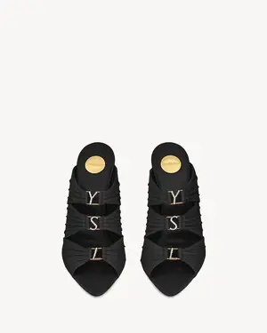 Saint Laurent Emilie Mules In Satin Crepe