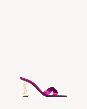 Saint Laurent Opyum Mules In Satin Crepe - Fuchsia