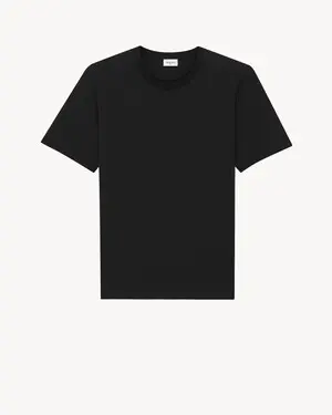Saint Laurent Oversized Crewneck T-shirt With Halfmoon Embroidery - Noir