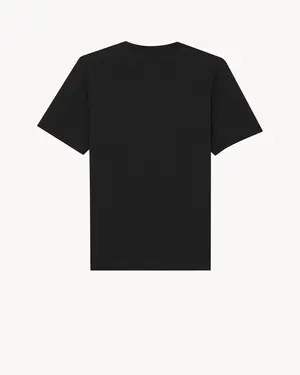 Saint Laurent Oversized Crewneck T-shirt With Halfmoon Embroidery - Noir