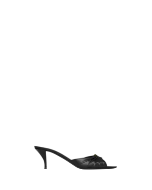 Saint Laurent Babylone Mules In Smooth Leather - Black