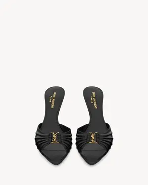 Saint Laurent Babylone Mules In Smooth Leather - Black