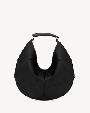 Saint Laurent Mombasa Large Hobo Bag In Pony Hair Leather - Black