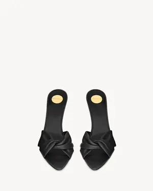 Saint Laurent Franciane Mules In Smooth Leather - Black