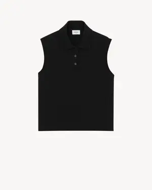 Saint Laurent Cassandre Polo Shirt In Piqu
