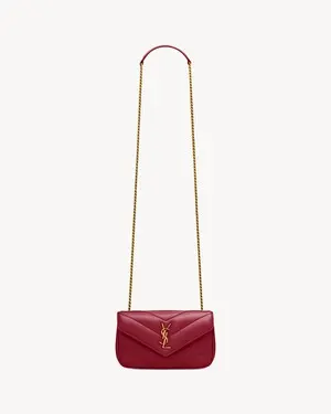Saint Laurent Loulou Mini Bag In Lambskin - Deeply Red