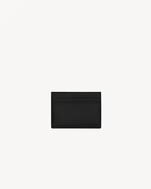 Saint Laurent Tiny Cassandre Card Case In Matte Leather - Black
