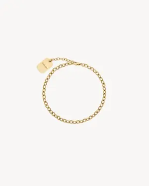 Saint Laurent Ribbed Chain Link Bracelet - Patinated Gold