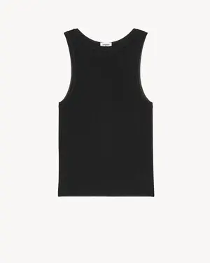 Saint Laurent Ribbed Knit Tank Top