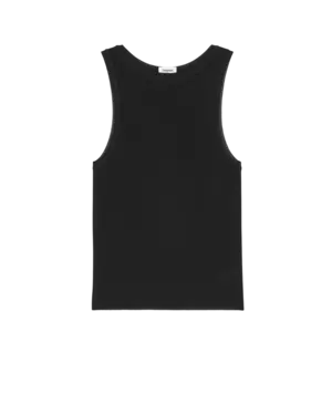 Saint Laurent Ribbed Knit Tank Top - Noir