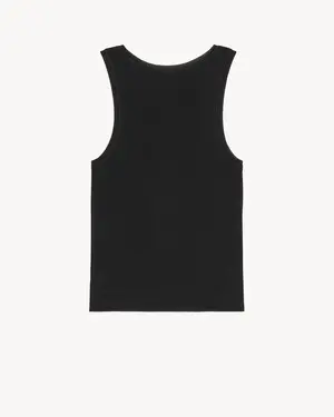 Saint Laurent Ribbed Knit Tank Top - Noir