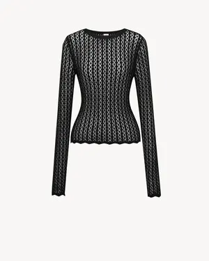 Saint Laurent Pointelle Knit Top