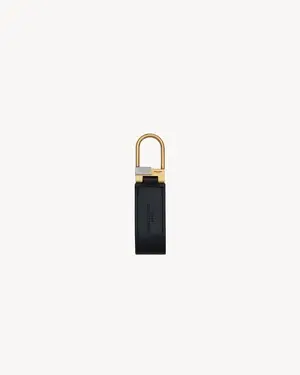 Saint Laurent Tiny Cassandre Keyring In Smooth Leather