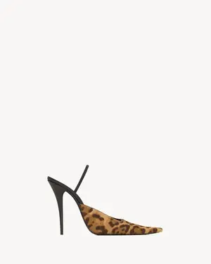 Saint Laurent Tuileries Slingback Pumps In Pony Hair Leather - Leopard