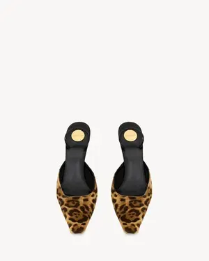 Saint Laurent Tuileries Slingback Pumps In Pony Hair Leather - Leopard