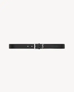 Saint Laurent Cassandre Vadim Belt In Smooth Leather - Black