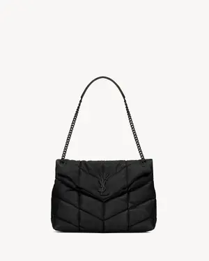Saint Laurent Puffer Medium Lambskin Bag - Black