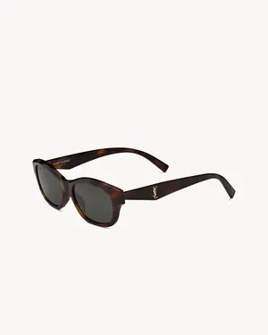 Saint Laurent Tortoiseshell Acetate Sunglasses - Medium Havana And Grey