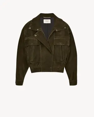 Saint Laurent Vintage Split Leather Jacket - Militaire