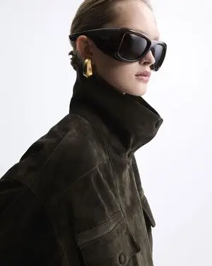 Saint Laurent Vintage Split Leather Jacket - Militaire