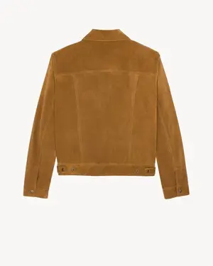Saint Laurent Short Jacket In Vintage Split Leather - Noix