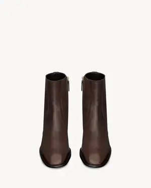 Saint Laurent Stanton Boots In Grained Leather - Paris Brown