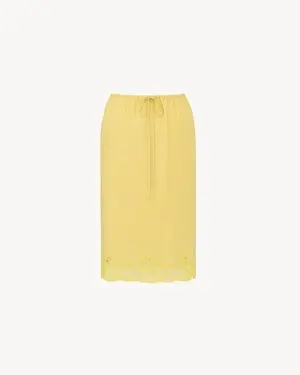 Saint Laurent Laced Half-slip Skirt In Cotton And Silk