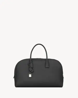Saint Laurent Medium Bowling Duffle In Grained Leather - Black