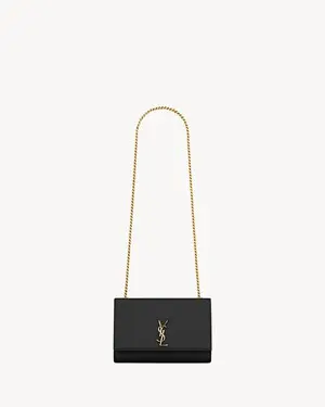 Saint Laurent Kate Small Grain De Poudre Leather Shoulder Bag - Black