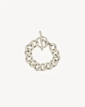 Saint Laurent Chain Link Bracelet In Metal - Oxidized Silver