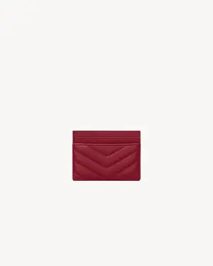 Saint Laurent Cassandre Card Case In Lambskin - Deeply Red
