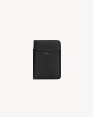 Saint Laurent Passport Case In Smooth Leather - Black