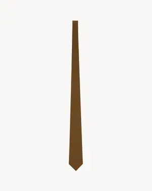 Saint Laurent Silk Taffeta Tie - Camel
