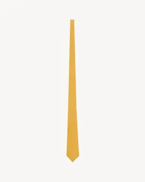 Saint Laurent Saint Laurent Tapered Viscose And Silk Tie Yellow