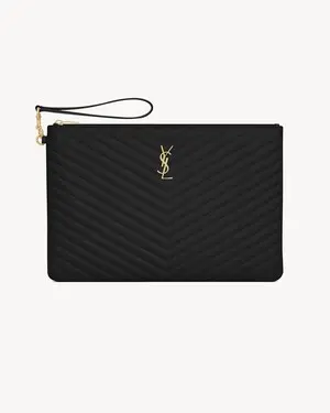 Saint Laurent Cassandre Matelassé Document Holder In Leather