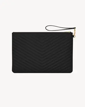Saint Laurent Cassandre Matelassé Document Holder In Leather