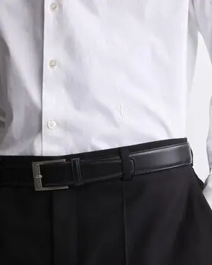 Saint Laurent Cassandre Shirt In Stretch Cotton Poplin - Blanc