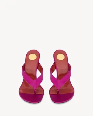 Saint Laurent Opyum Mules In Satin Crepe - Fuchsia