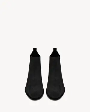 Saint Laurent Wyatt Chelsea Boots In Suede - Black