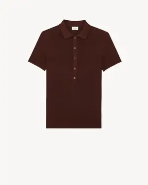 Saint Laurent Polo In Seedstitch Silk